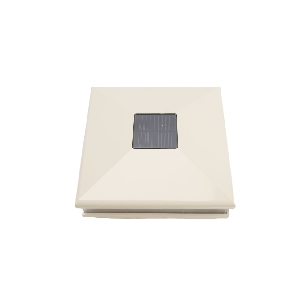 6" x 6" Neptune Solar LED Lighted Vinyl Post Cap - Almond