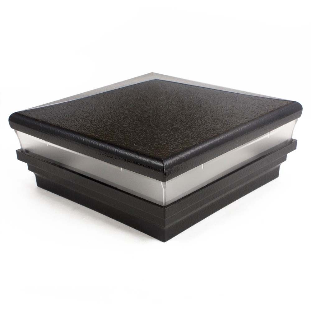 5" Sq. Neptune Low Voltage LED Lighted Vinyl Post Cap for Vinyl Fence ...