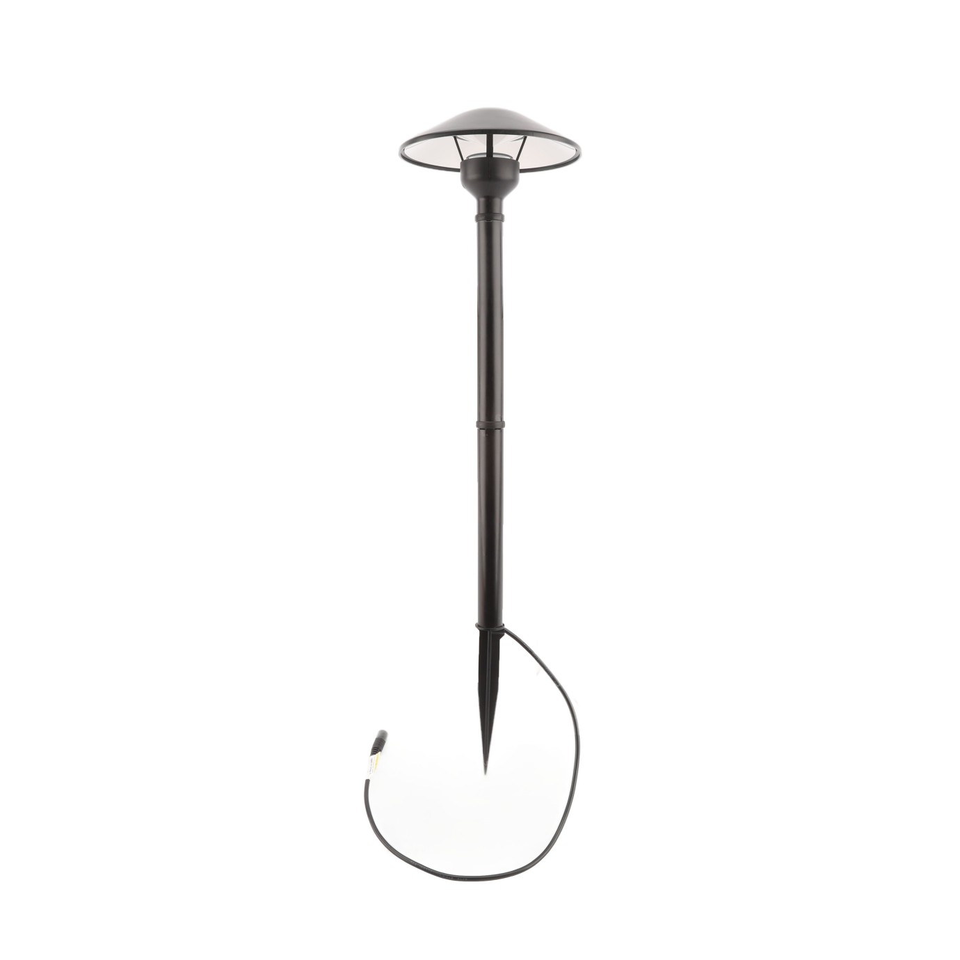 Black Outdoor Landscape Pathway Light with Round Reflector Shade - Low ...