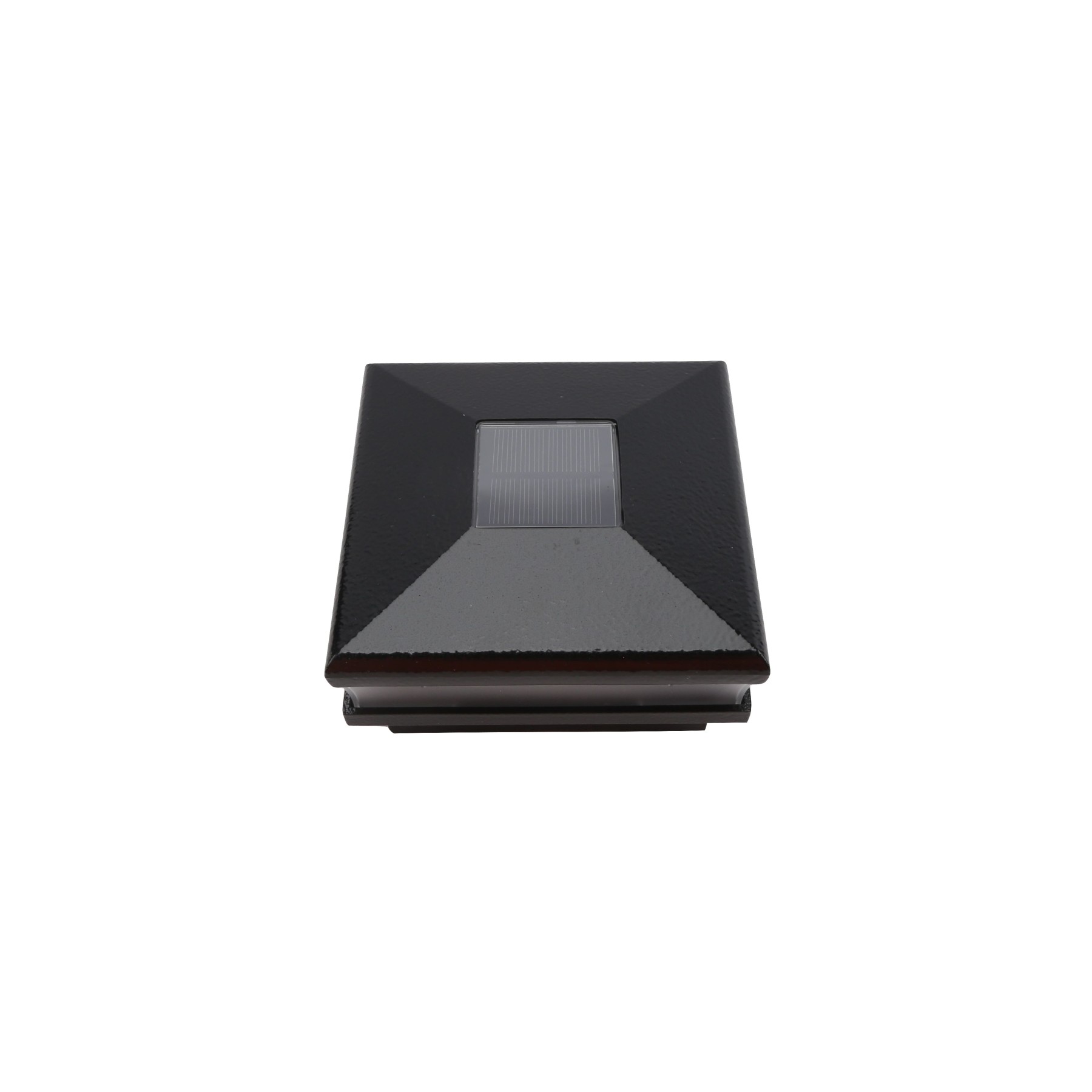 4" x 4" Neptune Solar LED Lighted Vinyl Post Cap - Hammertone Black