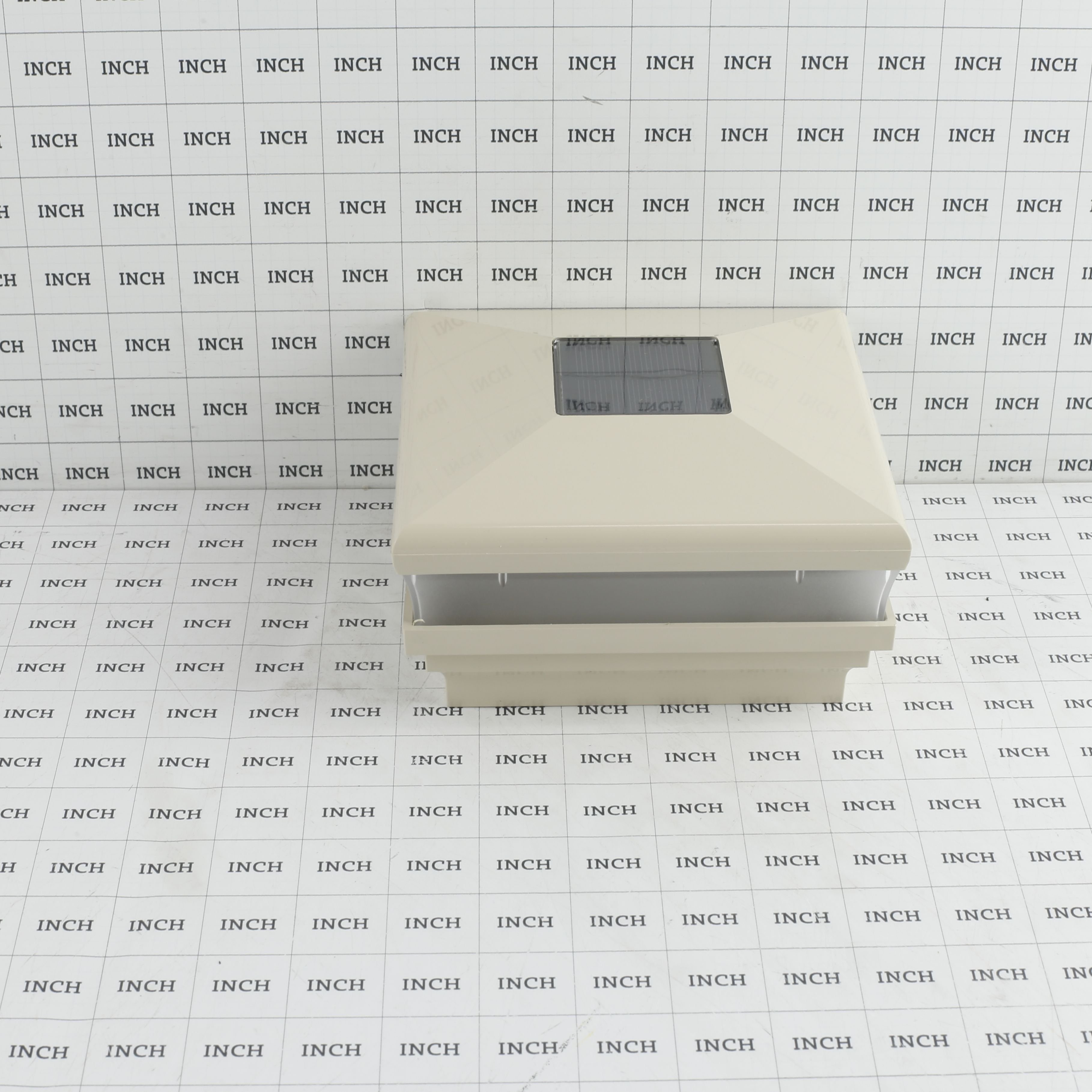 4" x 4" Neptune Solar LED Lighted Vinyl Post Cap - Almond