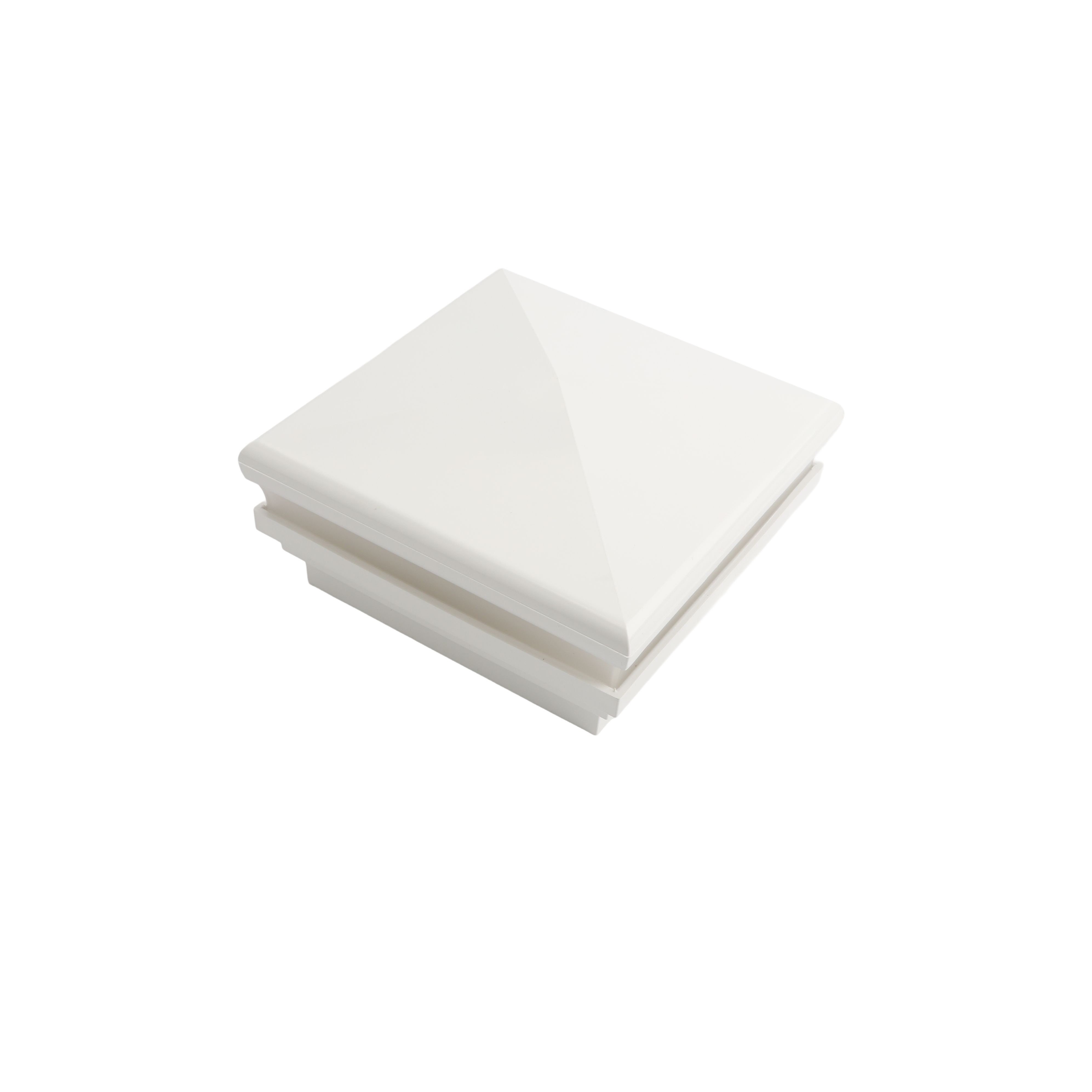 4" Sq. Neptune Halo Low Voltage LED Lighted Vinyl Post Cap for Vinyl ...