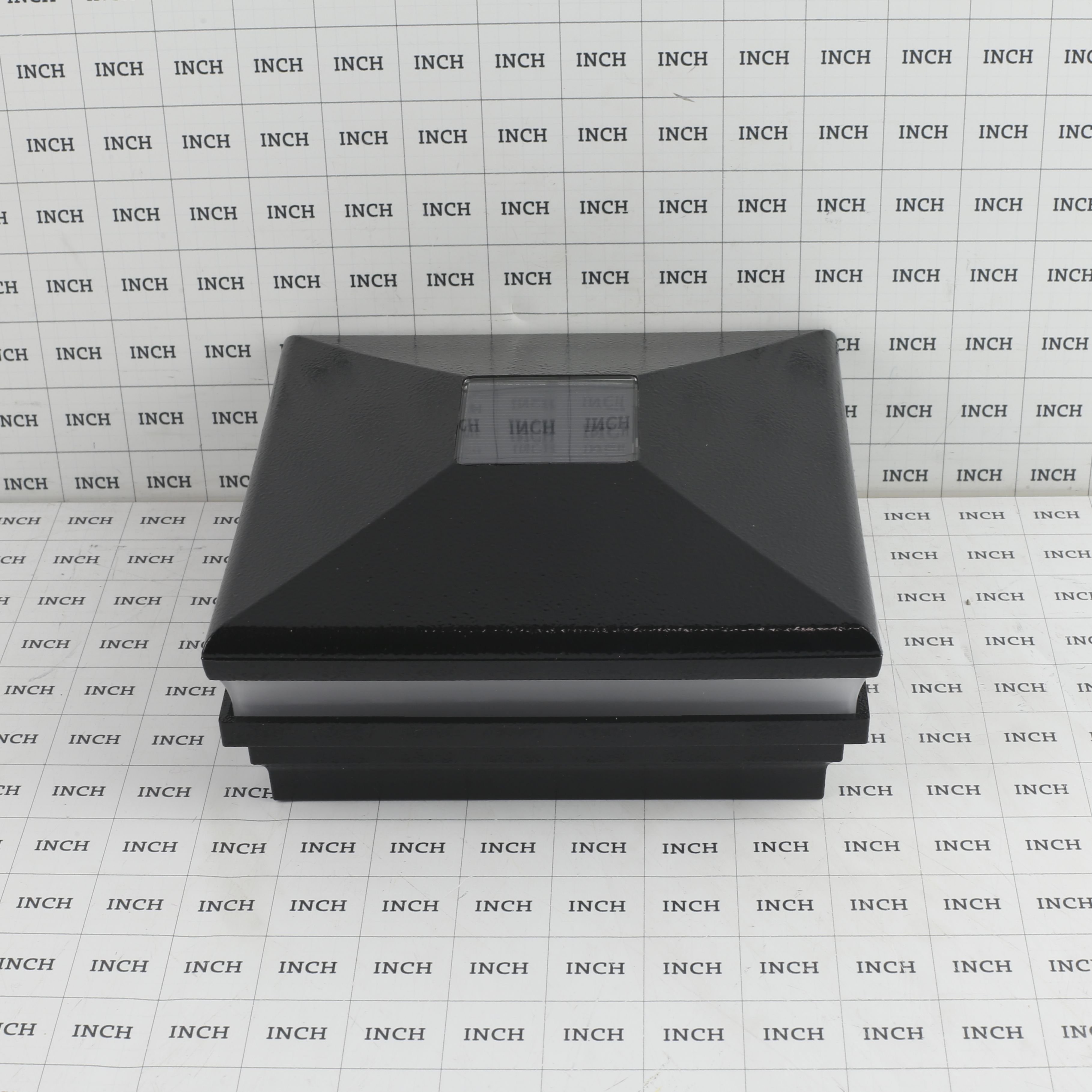 5" Sq. Neptune Halo Solar LED Lighted Vinyl Post Cap for Vinyl Fence ...