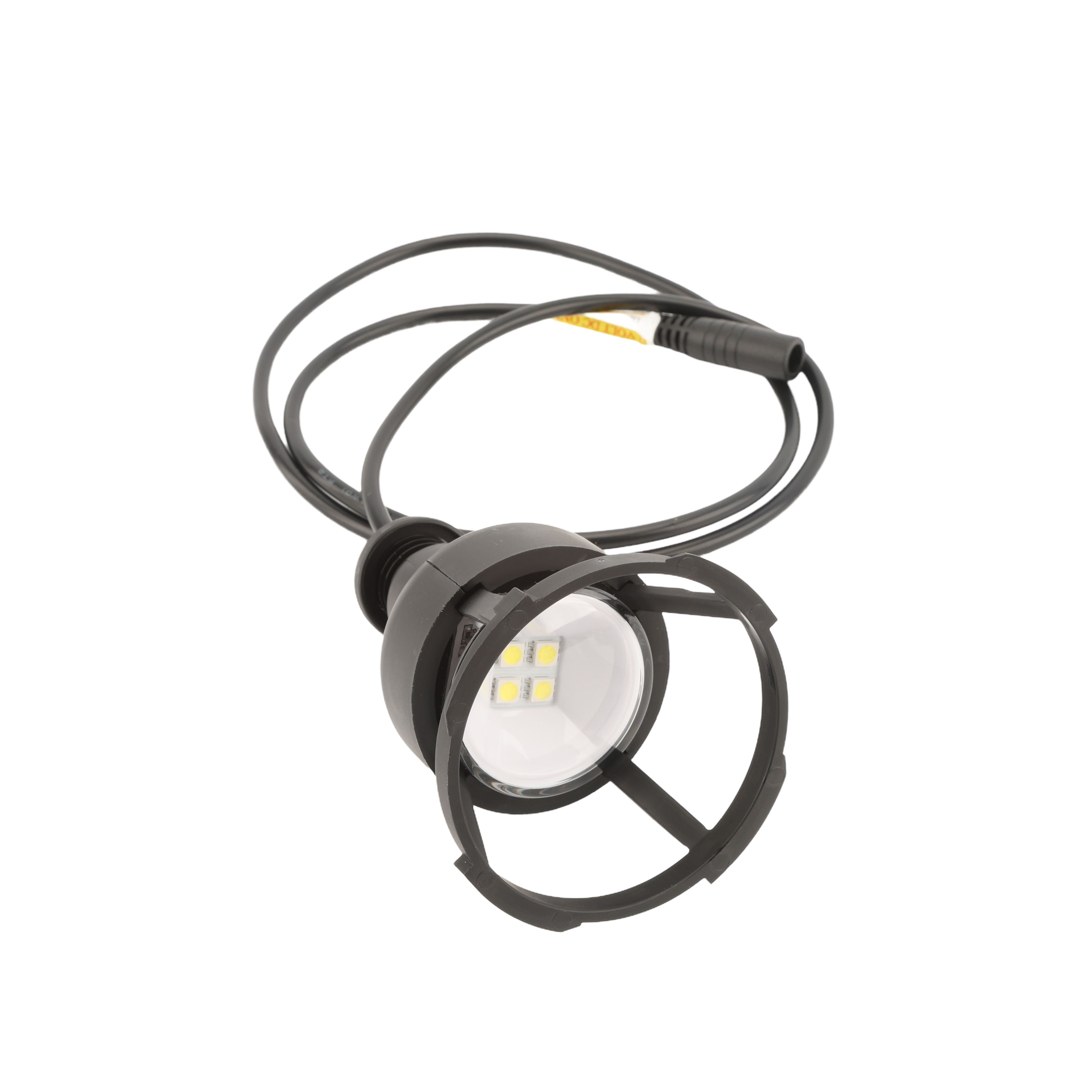 Black Outdoor Landscape Pathway Light with Round Reflector Shade - Low ...