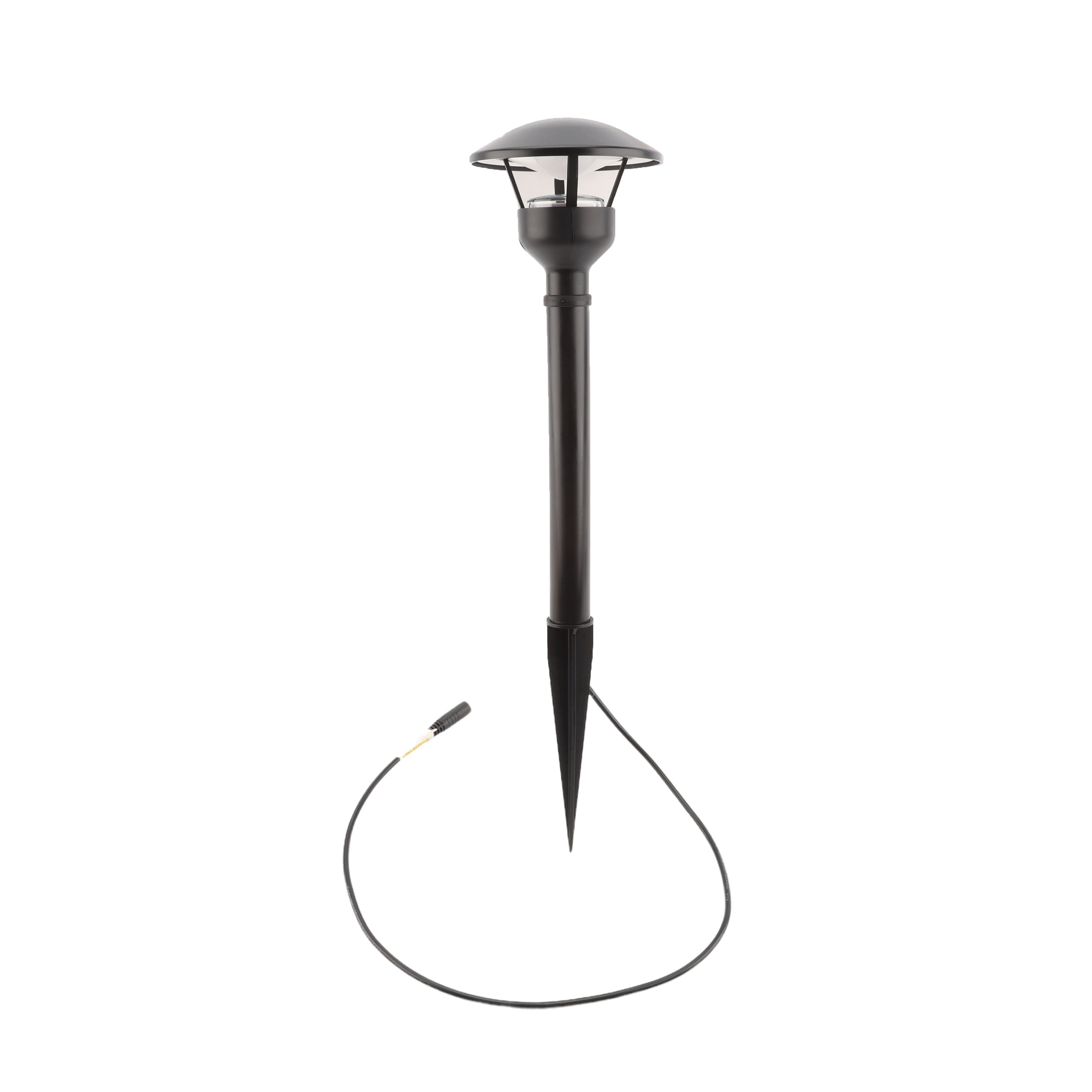 Black Outdoor Landscape Pathway Light with Round Reflector Shade - Low ...