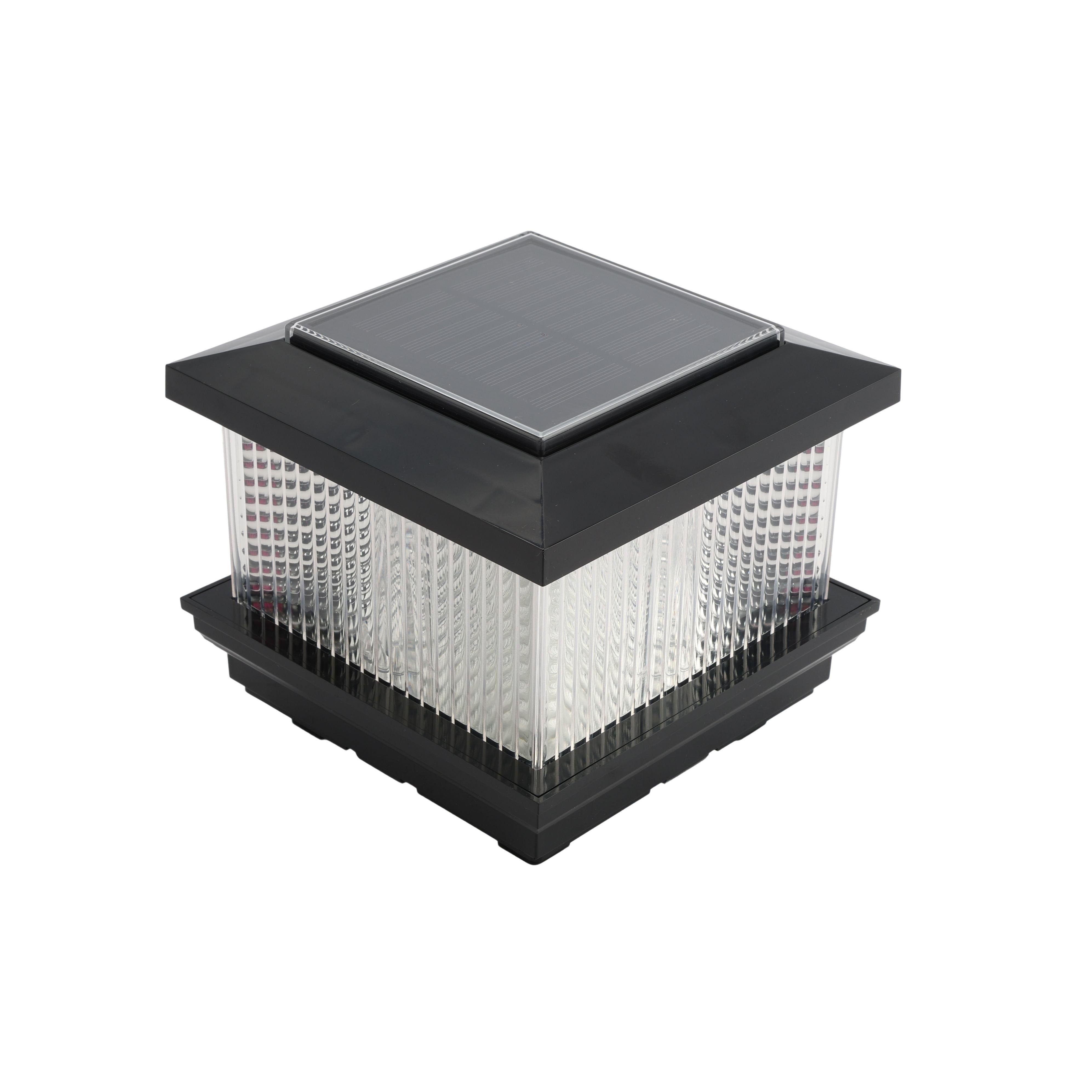 4" x 4" or 5" x 5" Galaxy Solar LED Lighted Vinyl Post Cap - Black