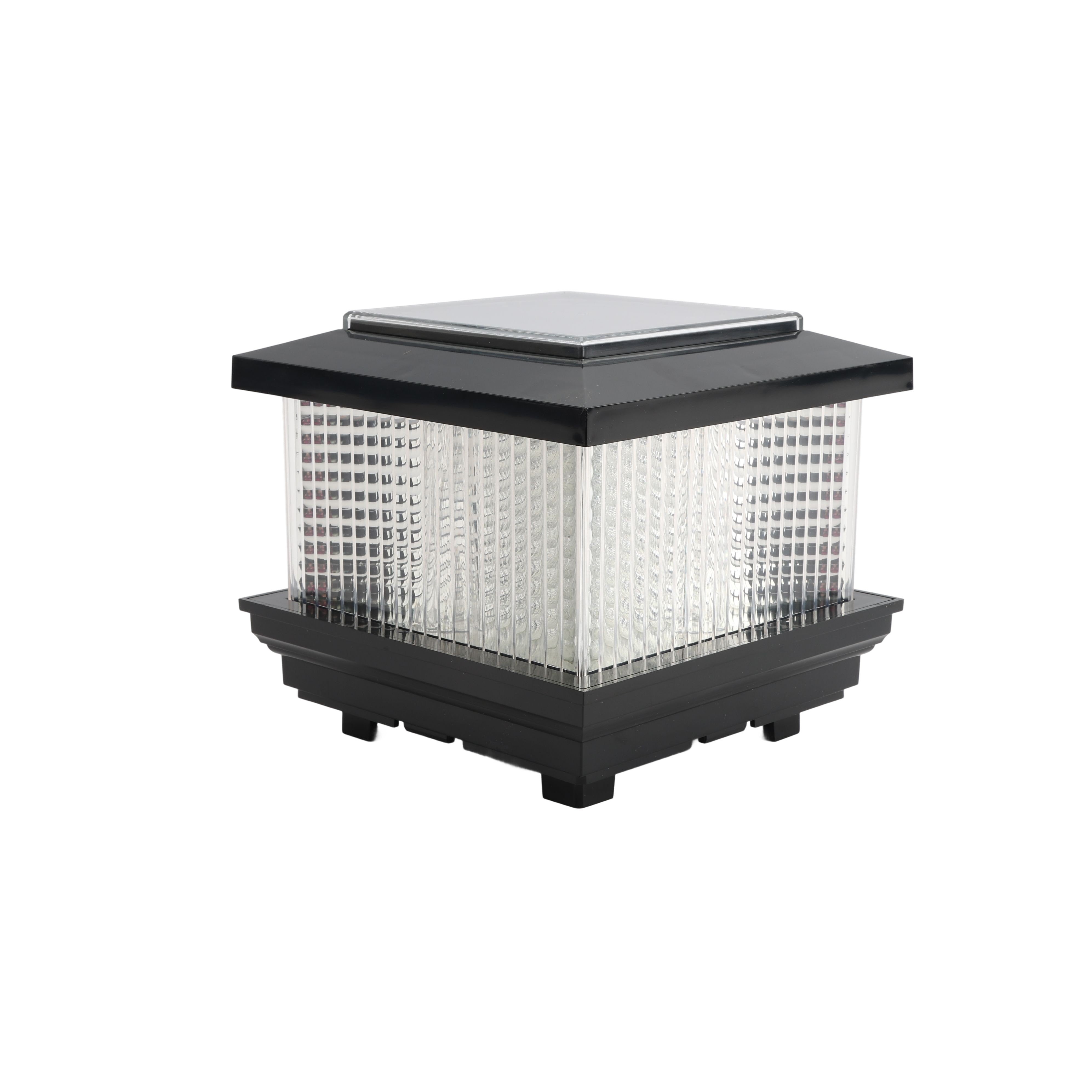 4" x 4" or 5" x 5" Galaxy Solar LED Lighted Vinyl Post Cap - Black
