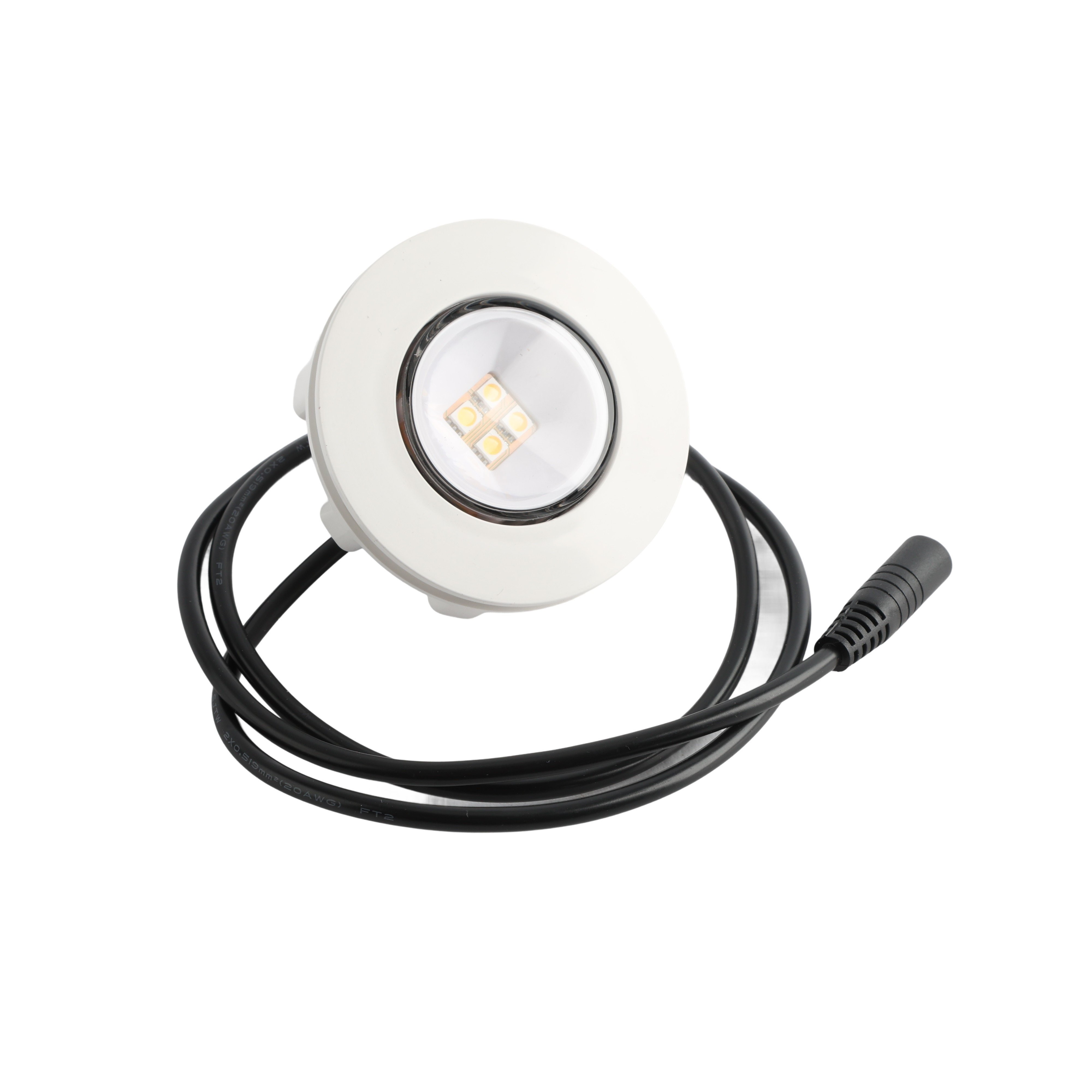 White Vinyl ZipUp Under Deck Ceiling Light - Low Voltage Cool White
