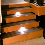 Black Vinyl Deck Railing and Stair Side Light with Cover - Low Voltage ...
