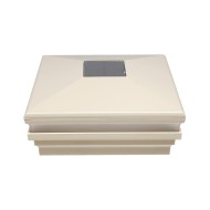 5" x 5" Neptune Halo Solar LED Lighted Vinyl Post Cap - Beige