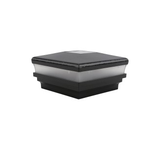 4" x 4" Neptune Solar LED Lighted Vinyl Post Cap - Hammertone Black