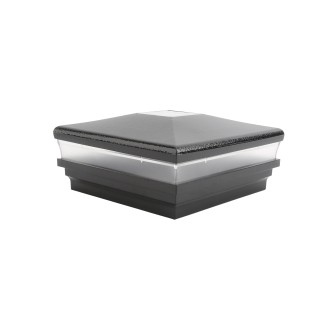 6" Sq. Neptune Solar LED Lighted Vinyl Post Cap for Vinyl Fence and ...